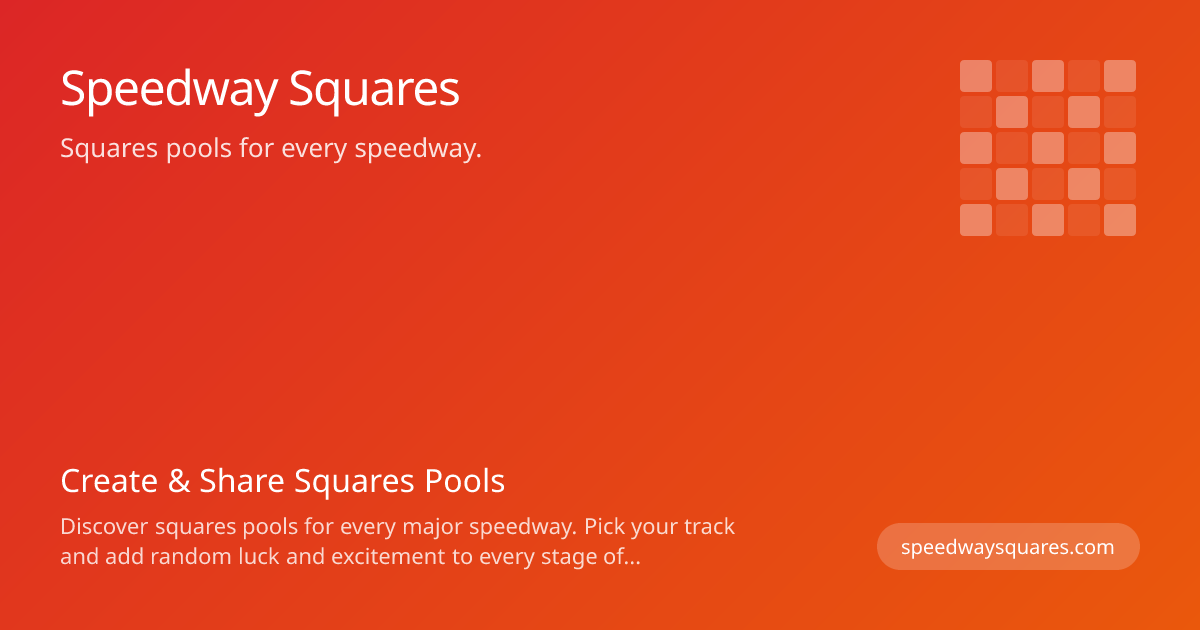 Squares for the Daytona 500 & Race Day Pools | Speedway Squares